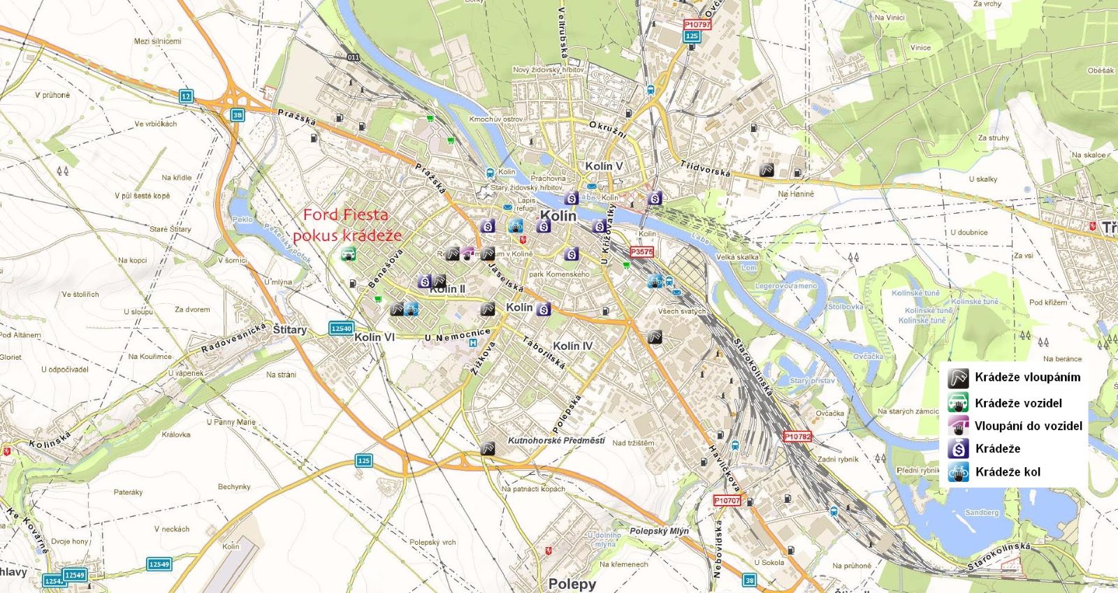 Mapy kriminality - Kolín