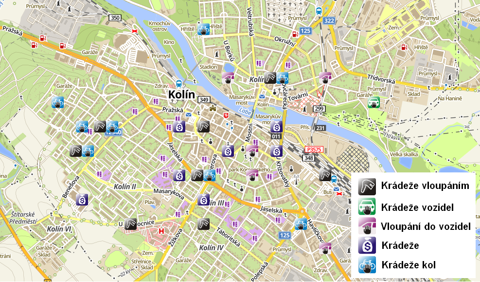 Mapy kriminality - Kolín